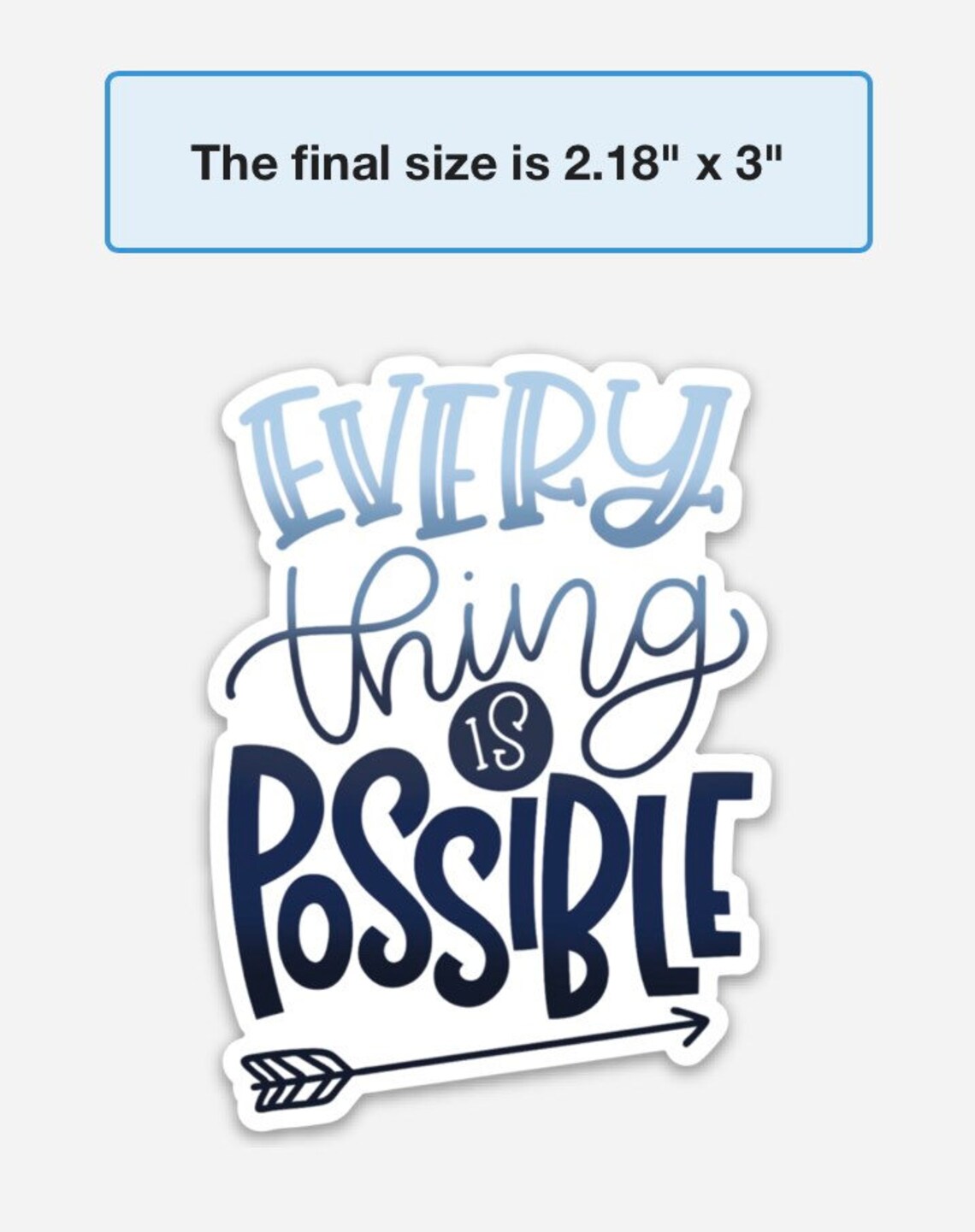 Everything is Possible Sticker, Laptop Decal, Car Vinyl Sticker ...