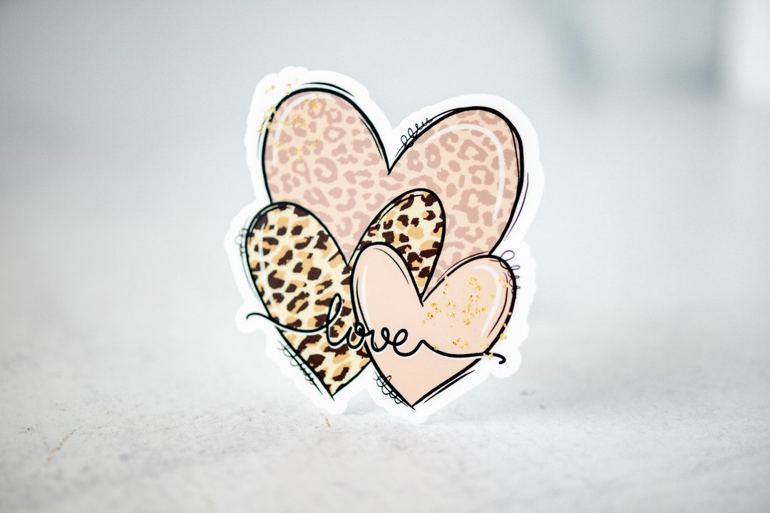 Love Sticker, Triple Hearts Label, Cute Girly Sticker, Book Journal ...