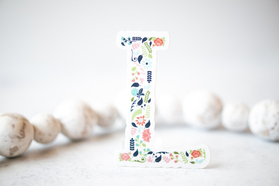 Letter "l" Monogram Sticker, Aesthetic Letter Sticker, L Sticker ...
