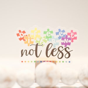 Different Not Less Sticker Autism Awareness Colorful Decal - Etsy