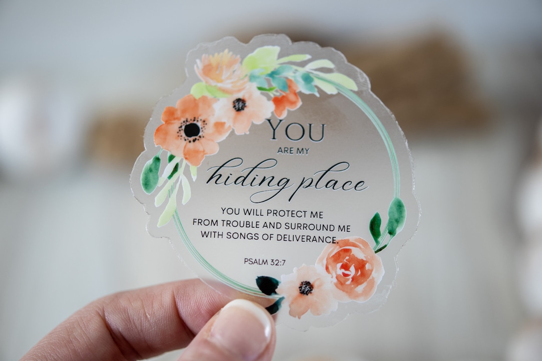 You Are My Hiding Place, Psalm 32:7 Scripture Sticker, Christian ...