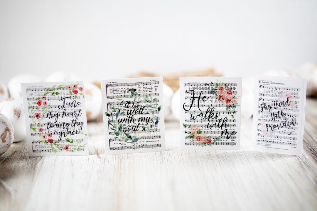 Christian Sticker 4 Pack Of Hymns Bible Journaling Stickers