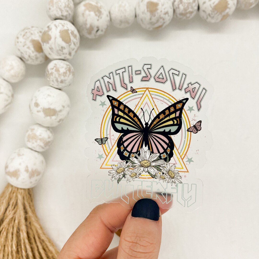 Anti-social Butterfly, Introvert Sticker, Antisocial Sticker, Mug ...