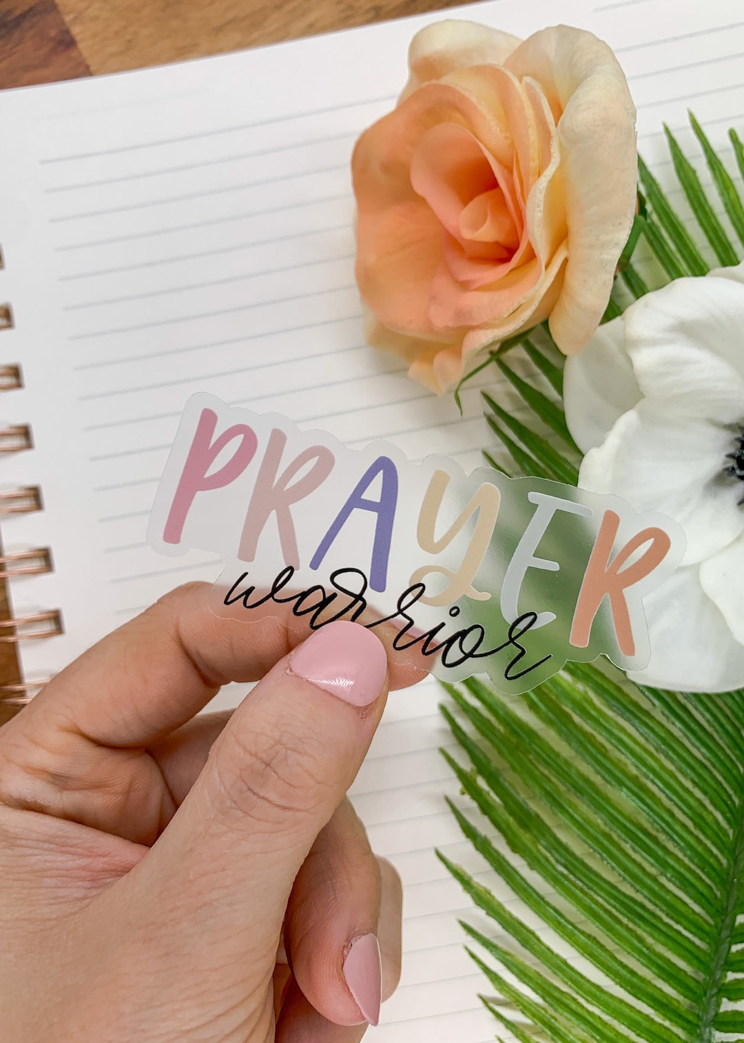 Prayer Warrior Sticker, Clear Christian Label, Die Cut Religious Decal ...