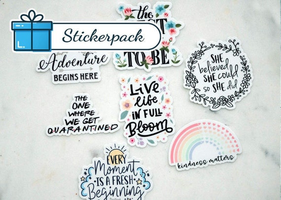 Positivity Sticker Pack Waterproof Sticker Inspirational Sticker Pack ...
