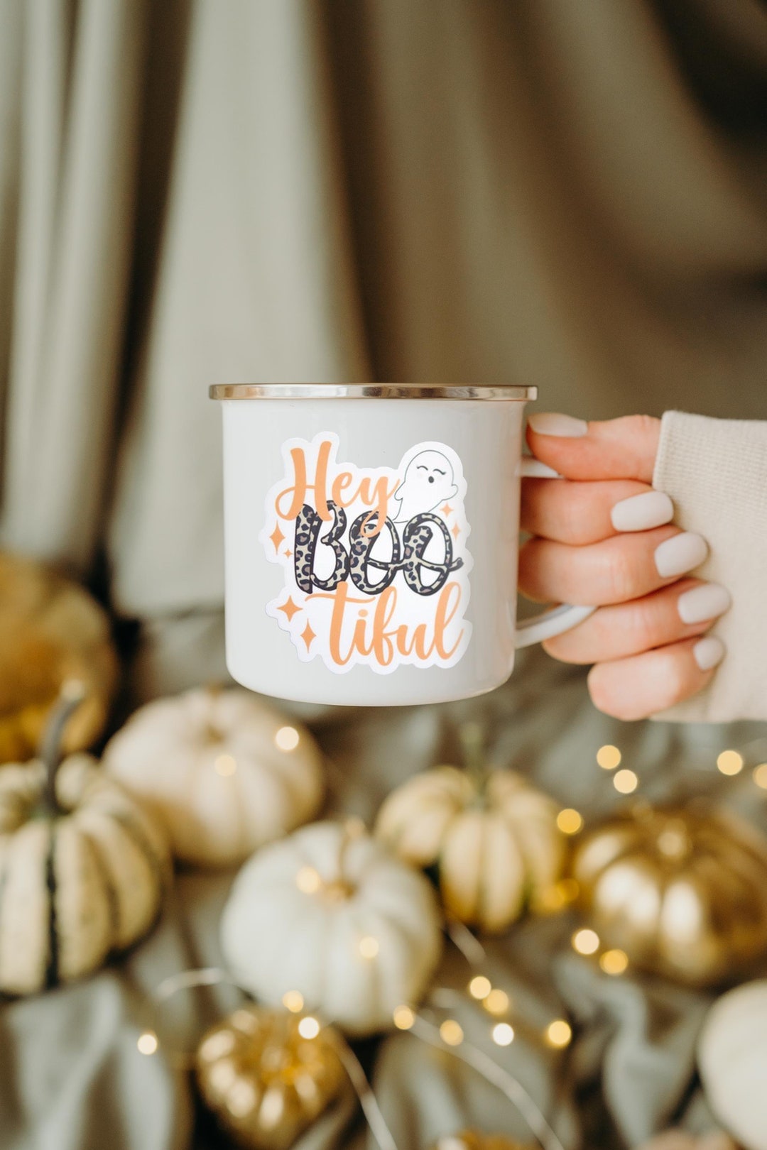 Hey Bootiful Sticker, Boo Decal, Halloween Party Supplies, Spooky ...