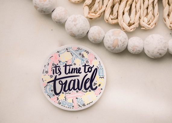 It's Time to Travel Vinyl Sticker Vacation Decal Girly - Etsy