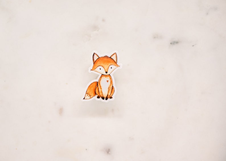 Mini Fox Sticker, Laptop Decal, Vinyl Sticker, Computer Decal, Animal ...