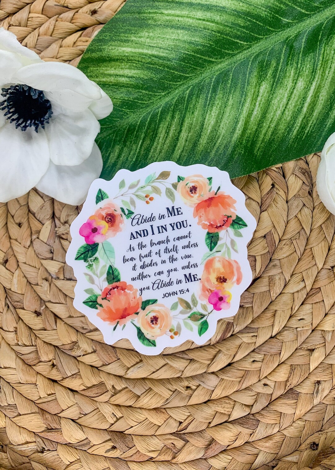 Abide in Me and I in You John 15:4, Christian Sticker, Bible Journal ...