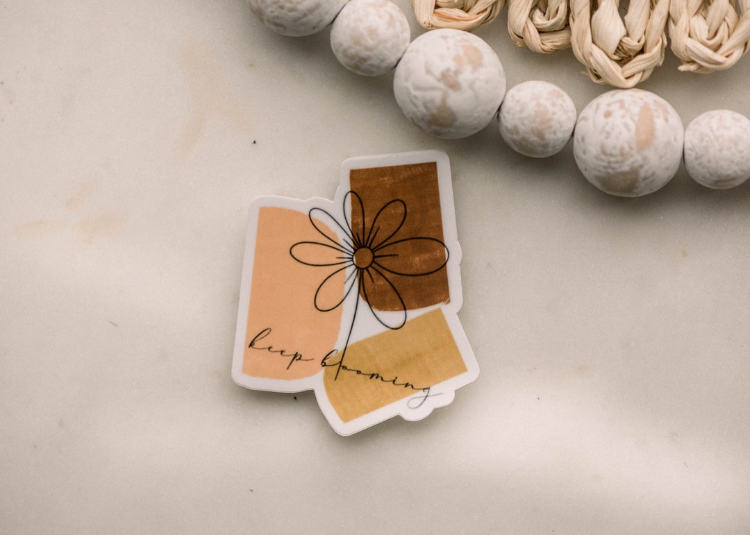 Keep Blooming Decal, Vinyl Sticker, Die Cut Label, Floral Sticker ...