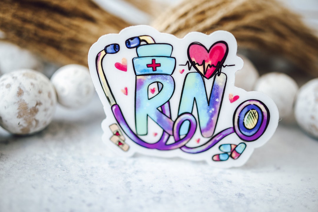 RN Water Bottle Sticker, Registered Nurse Decal, Labor Day Sticker ...