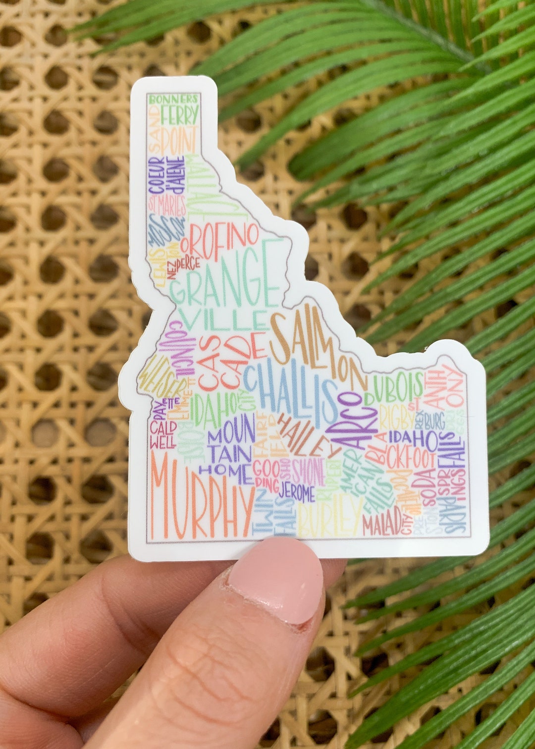 Idaho State Sticker, Idaho Map Sticker, Travel Label, Bumper Sticker ...