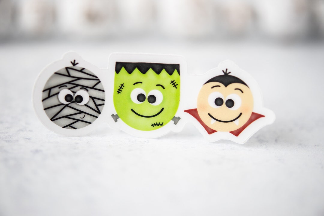 Mummy Sticker, Frankenstein Decal, Dracula Sticker, Halloween Label ...