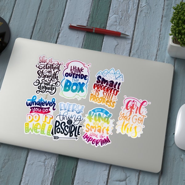 Motivational Laptop Sticker Pack - Etsy