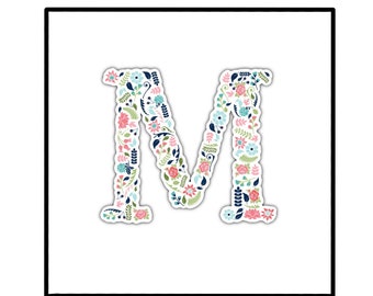 Letter r Floral Vinyl Sticker. Monogram Sticker | Etsy