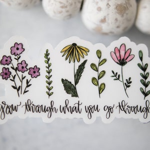 Grow Through What You Go Through Sticker, Mental Health Awareness ...