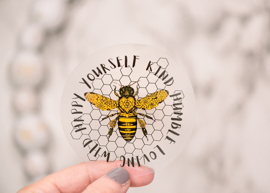 Bee Positive Clear Decal, Inspirational Sticker, Planner Decal, Dream ...