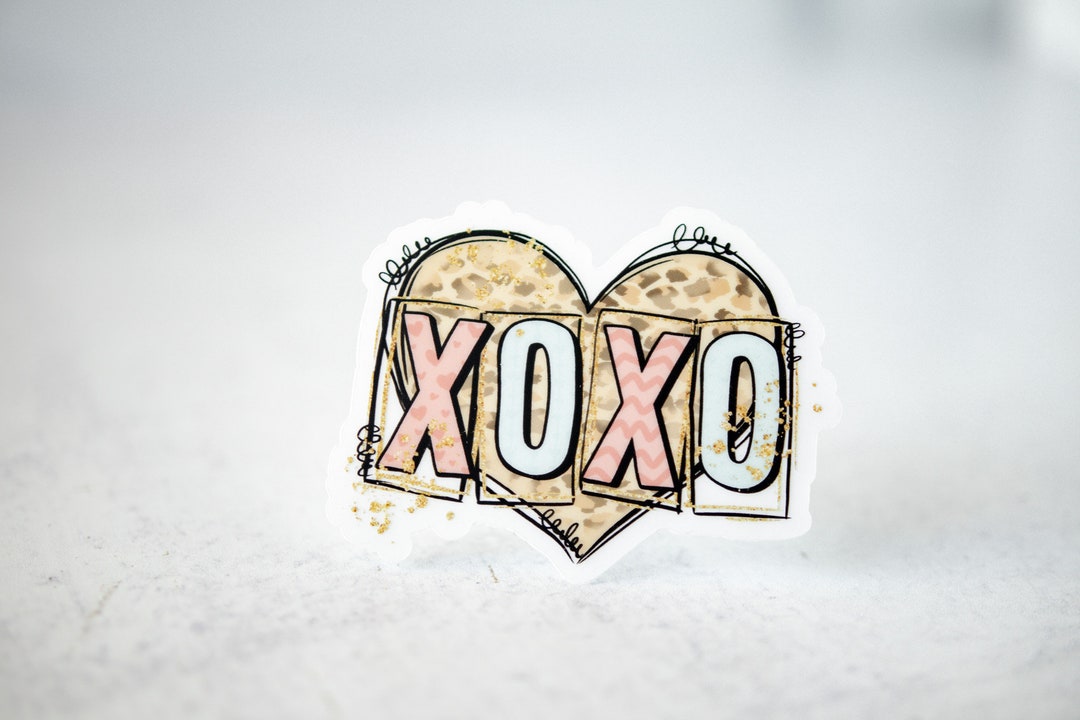 XOXO Sticker, Heart Sticker, Phone Decal, Cute Sticker, Girly Label ...