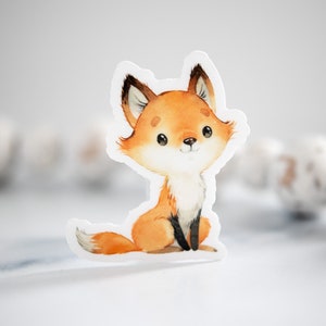 Cute Fox Decal, Chibi Fox Sticker, Baby Room Sticker, Animal Label ...