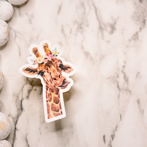 Cute Giraffe Sticker, Safari Animal Decal, Vinyl Sticker, Water Bottle ...