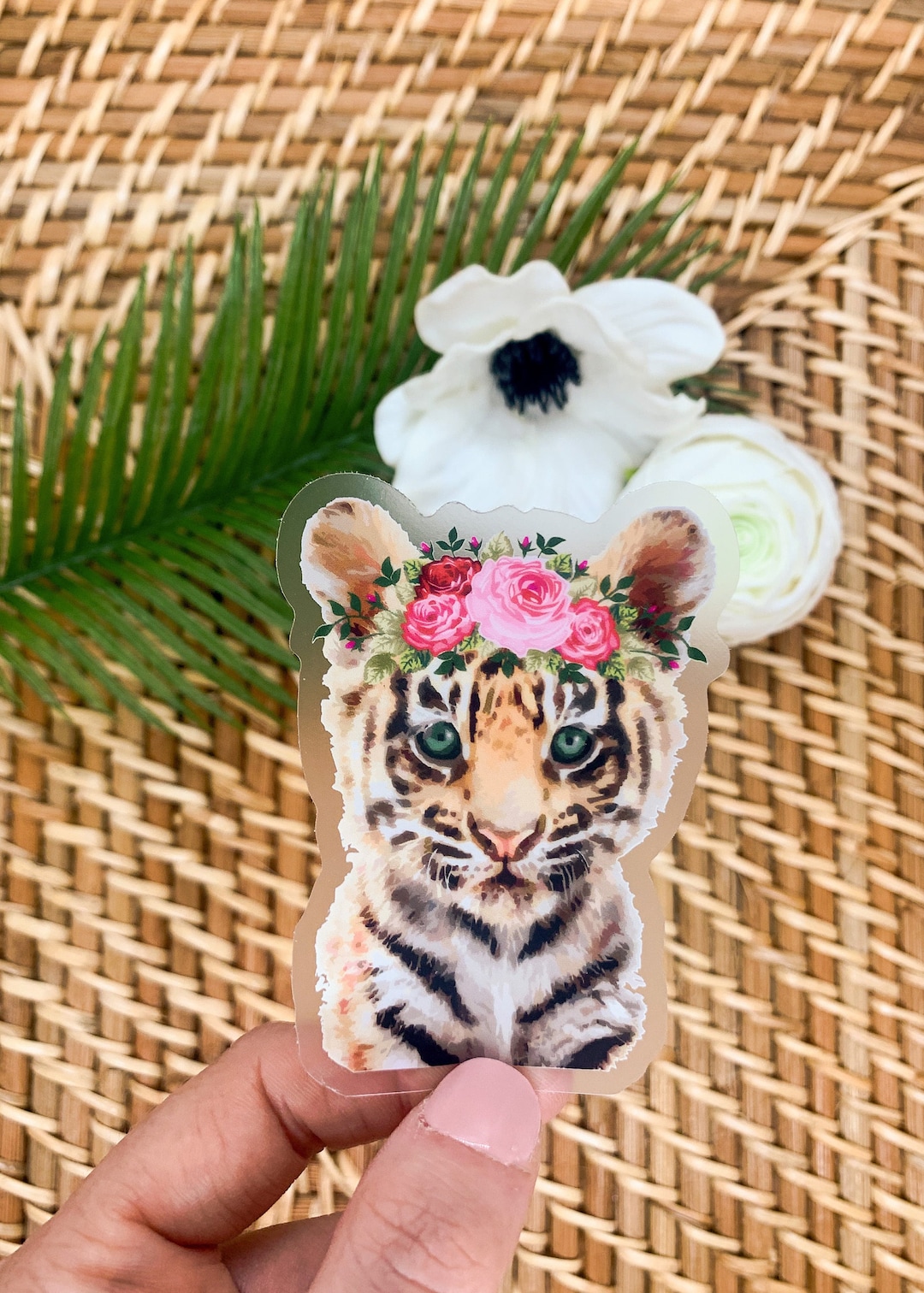 Baby Tiger Sticker, Cute Stickers, Die Cut Label, Jungle Animal Decal ...