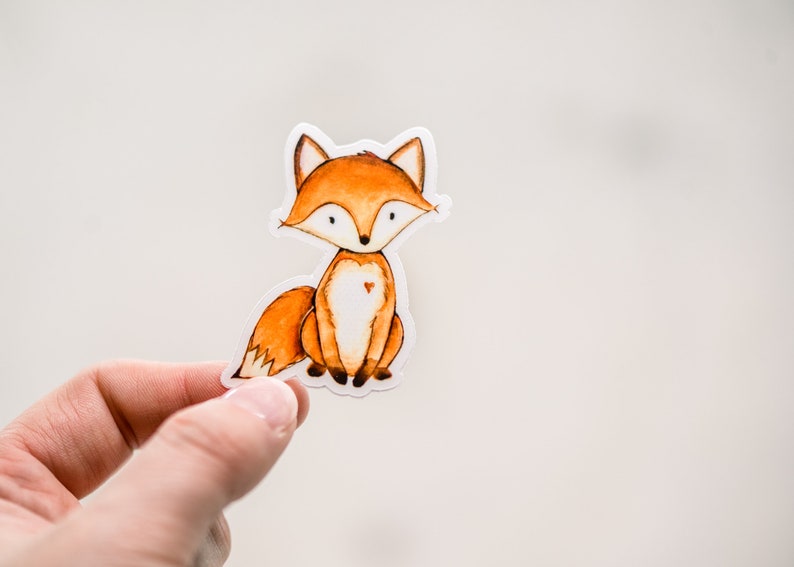 Mini Fox Sticker, Laptop Decal, Vinyl Sticker, Computer Decal, Animal ...