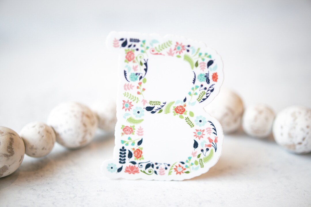 Letter "b" Monogram Sticker, Aesthetic Letter Sticker, B Sticker ...
