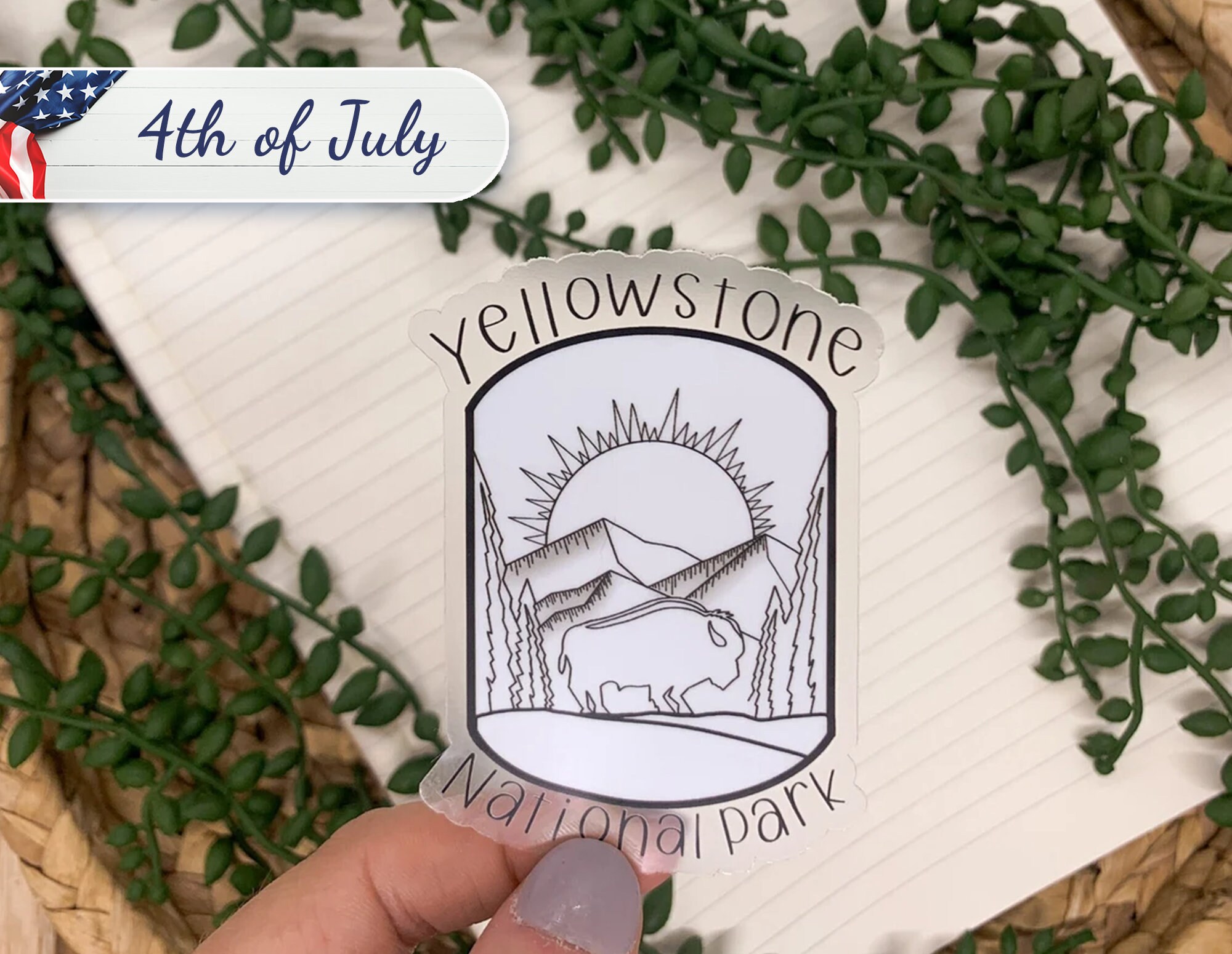 Yellowstone Sticker National Park Decal Die Cut Label Clear - Etsy