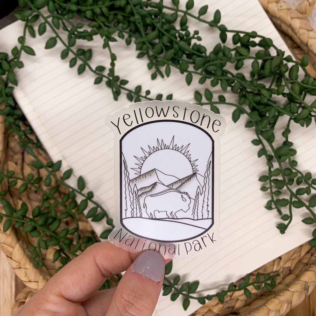 Yellowstone Sticker, National Park Decal, Clear Sticker, MacBook Decal ...