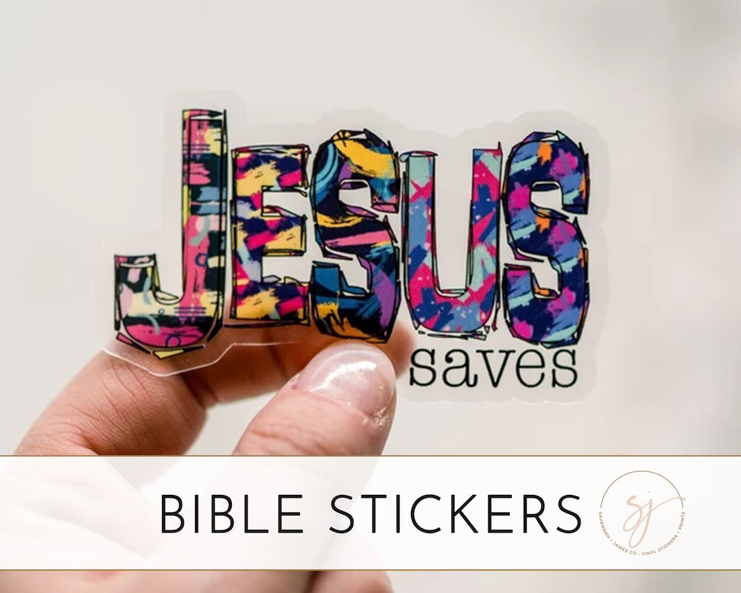 Jesus Saves Sticker, Christian Label, Jesus Car Decal, Biblical ...