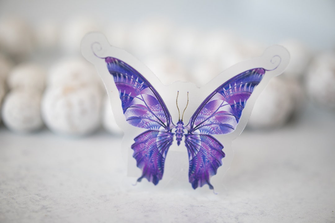 Purple Butterfly Sticker, Car Vinyl Decal, Laptop Sticker, Notebook ...