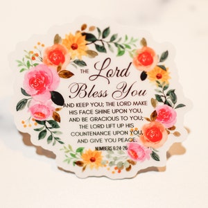 Bible Verse Sticker, Religious Decal, Scripture Sticker, the Lord Bless ...