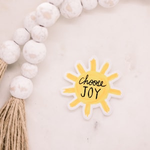 Sun Car Decal, Choose Joy Sticker, Yellow Sticker, Window Decal, Mental ...
