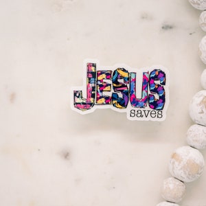 Jesus Saves Sticker, Religious Christian Decal, Bible Sticker, Clear ...