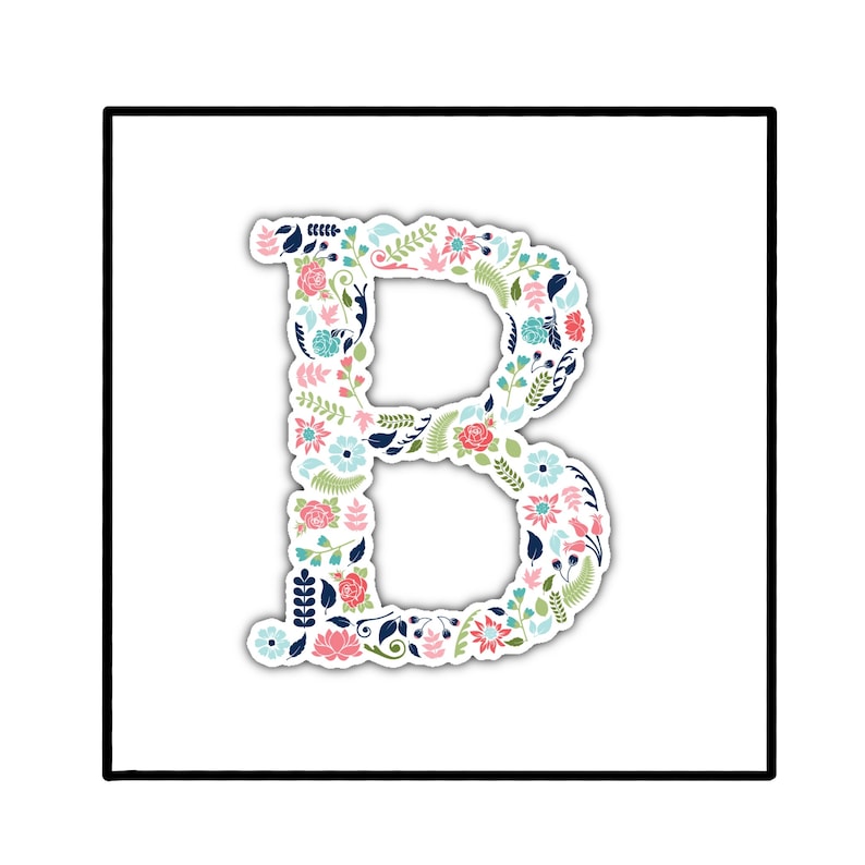Letter "b" Monogram Sticker, Aesthetic Letter Sticker, B Sticker ...