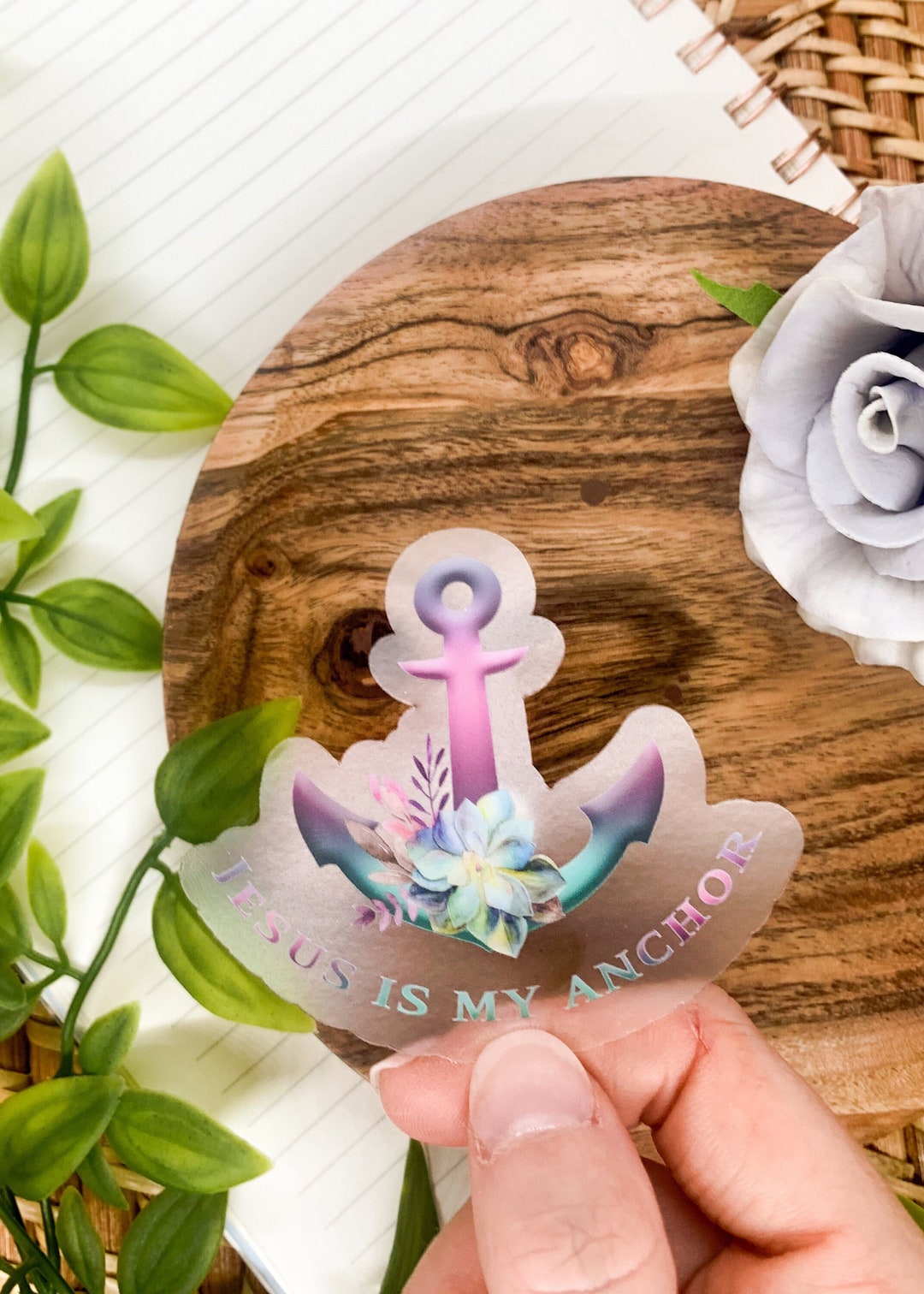 Faith Stickers, Religious Label, Christian Sticker, Jesus is My Anchor ...