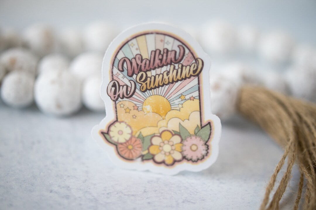 Walkin on Sunshine Sticker, Floral Boho Decal, Car Decal, Vintage ...