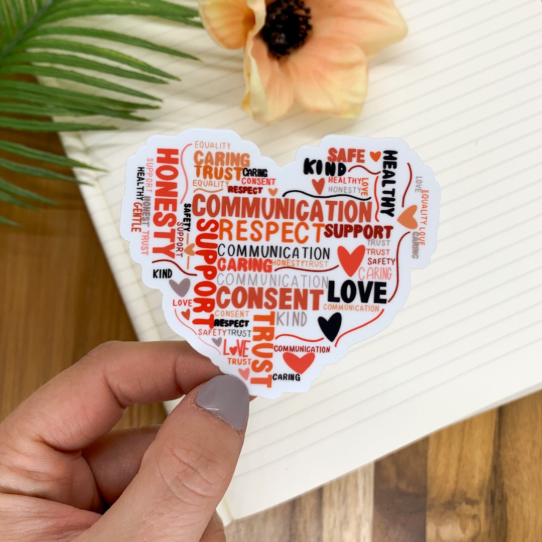 Supportive Encouragement Heart-shaped Vinyl Sticker, Phone Sticker ...