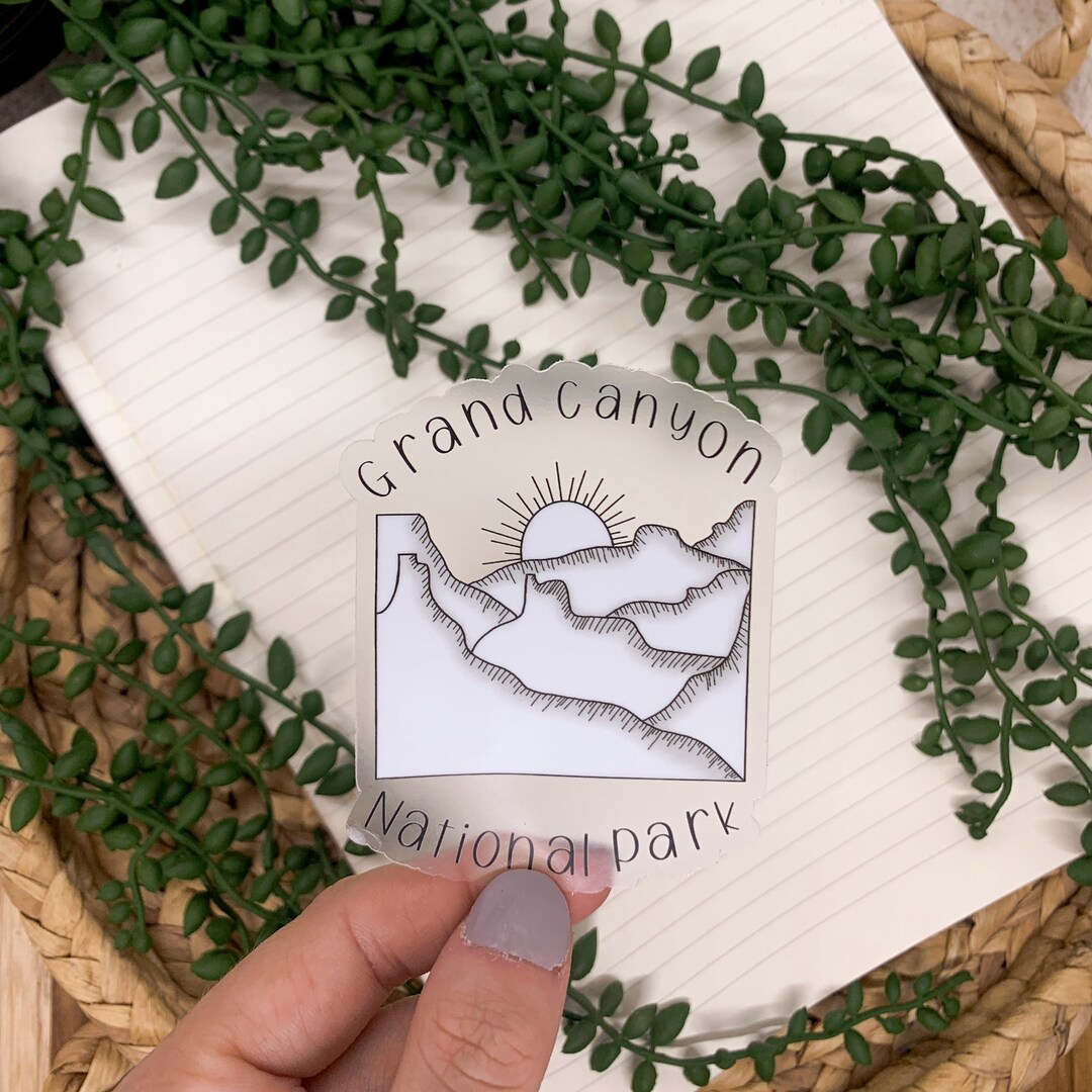 Grand Canyon Sticker, National Park Decal, Clear Label, Cyclist ...