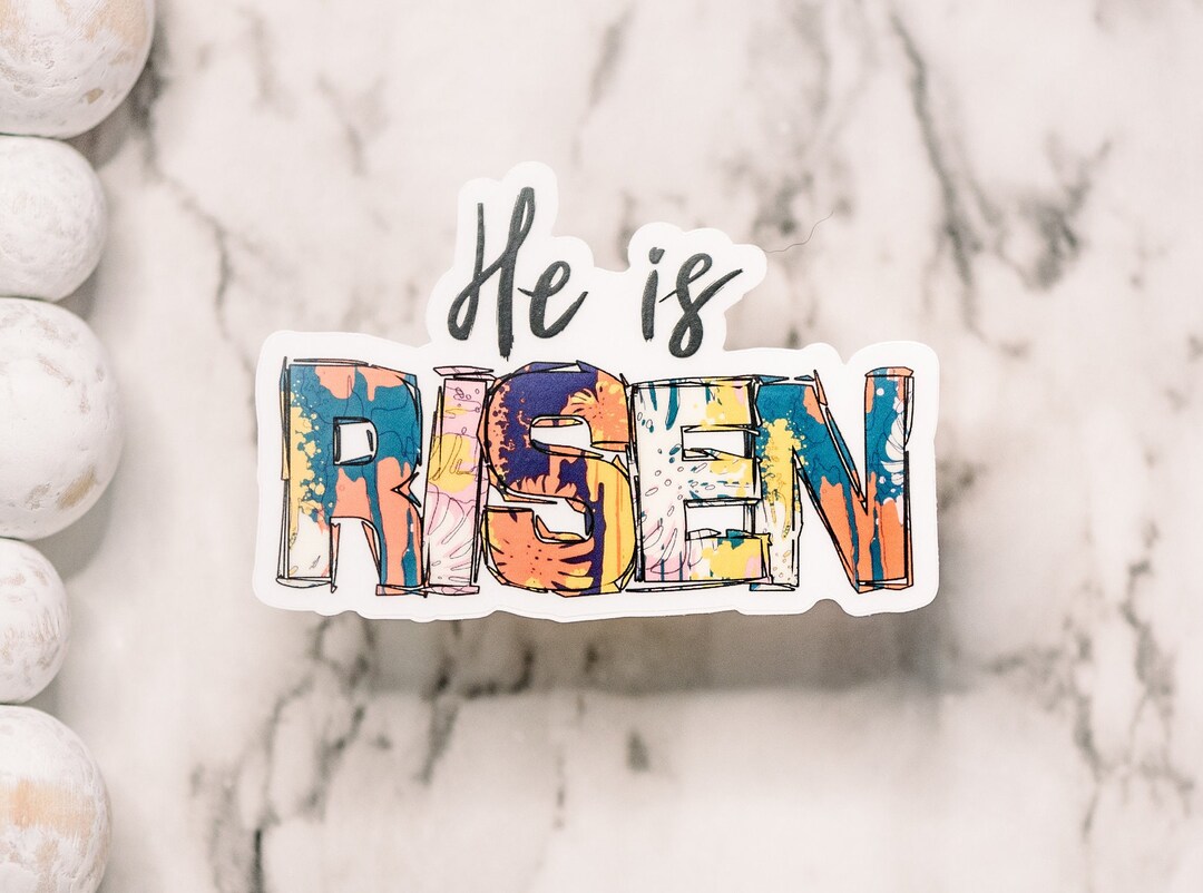 He is Risen Clear Decal, Christian Sticker, Mini Vinyl Sticker, Bible ...