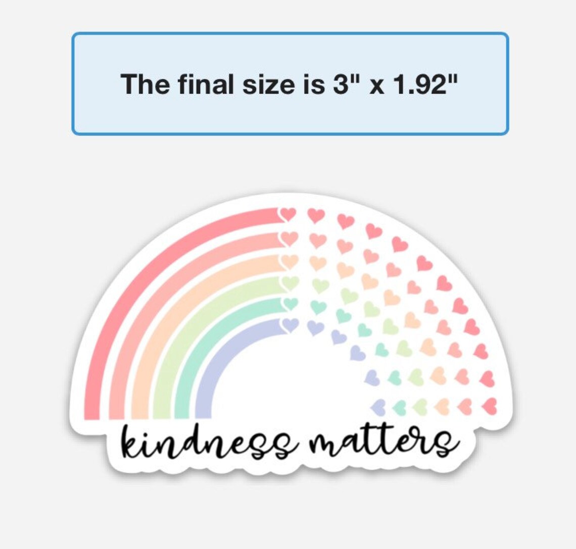 Kindness Matters Sticker Die Cut Label Girly Stickers | Etsy