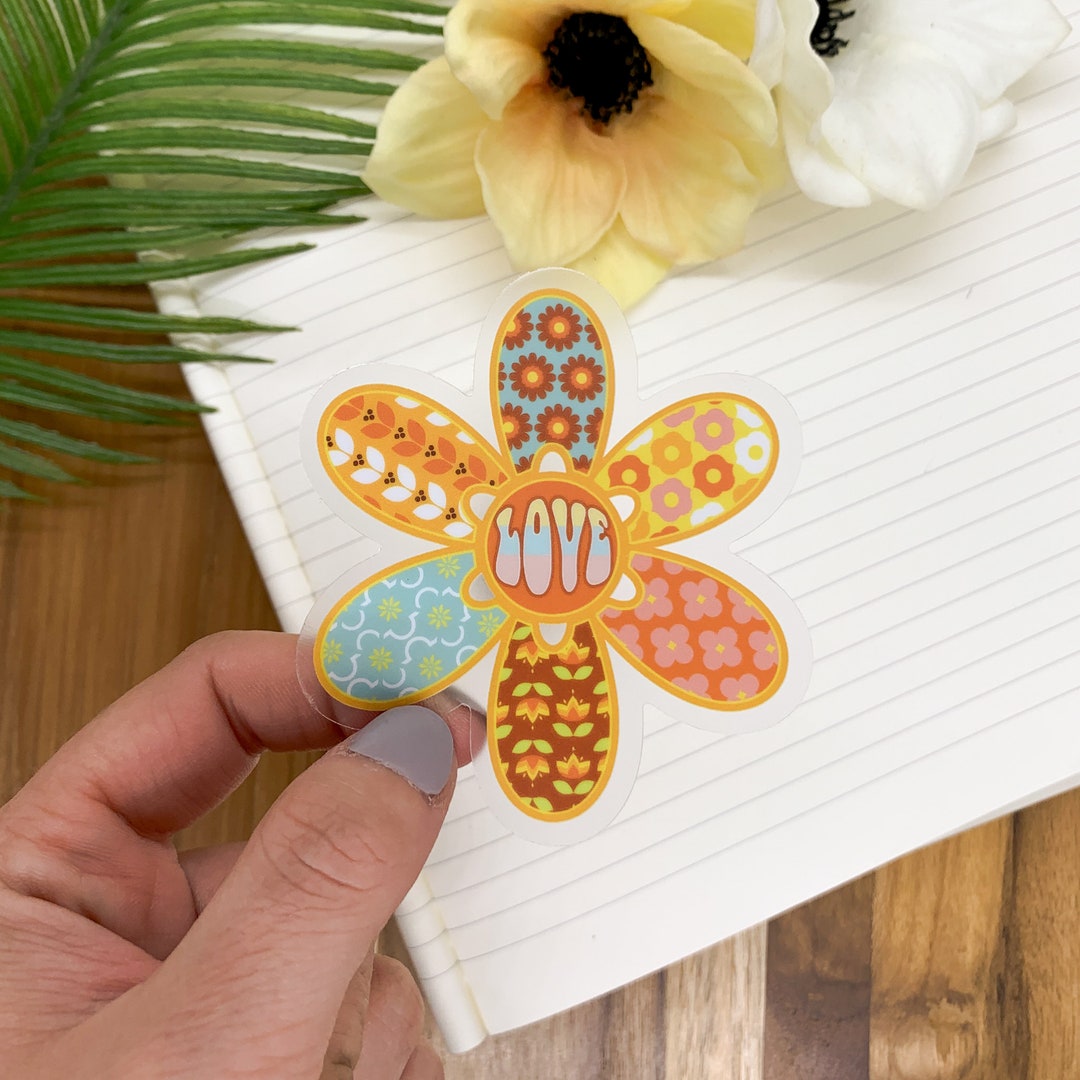 Love Sticker, Flower Label, Die Cut Decal, Car Flower Sticker, Colorful ...