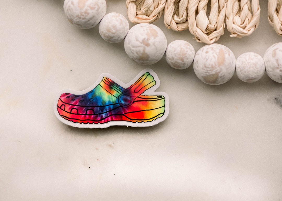 Tie Die Croc Vinyl Sticker, Funny Notebook Sticker, Water Bottle Decal ...