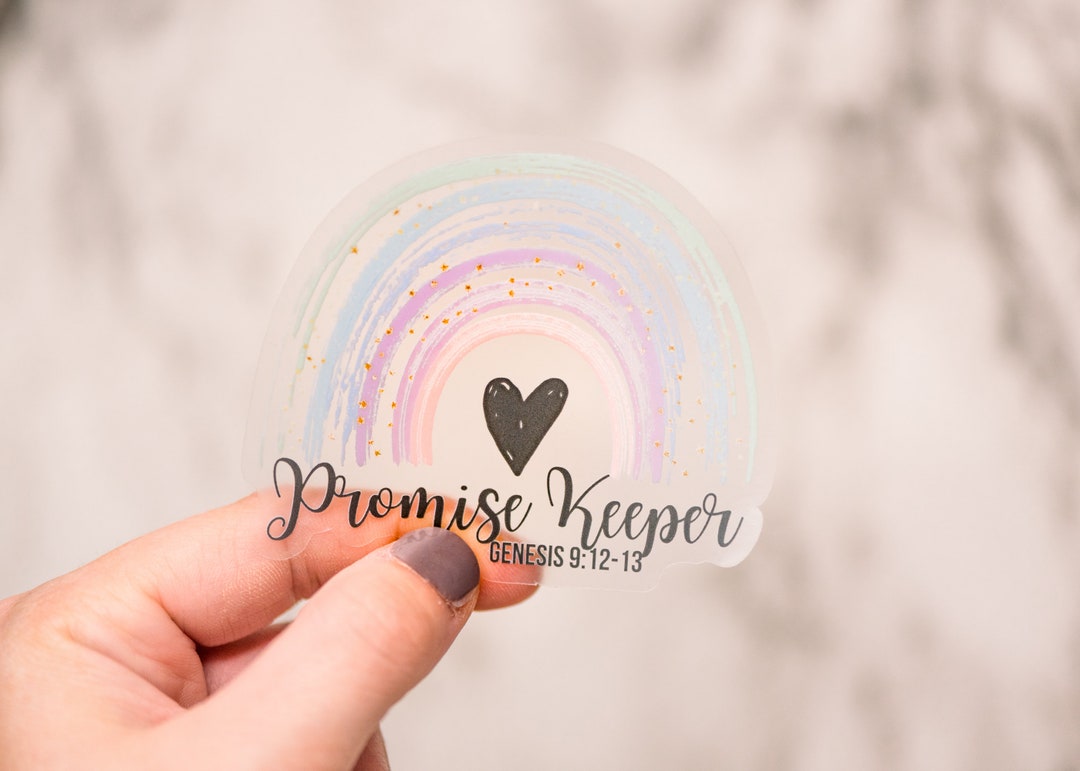 Promise Keeper Sticker, Christian Sticker, Rainbow Vinyl Decal, Clear ...