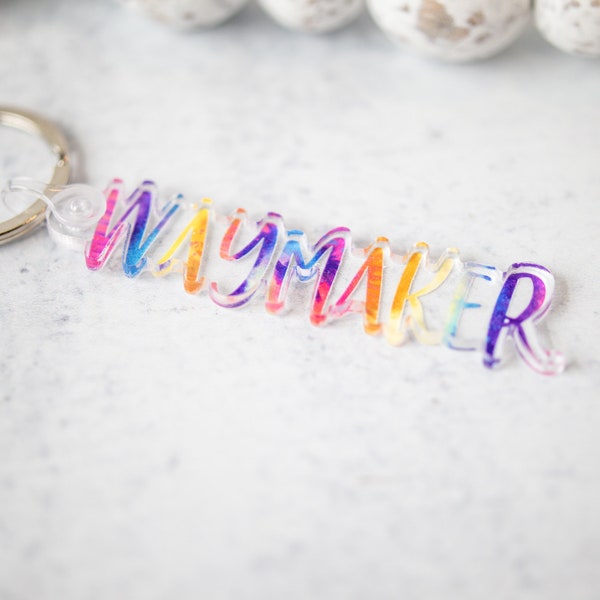 Rainbow Keychain - Etsy