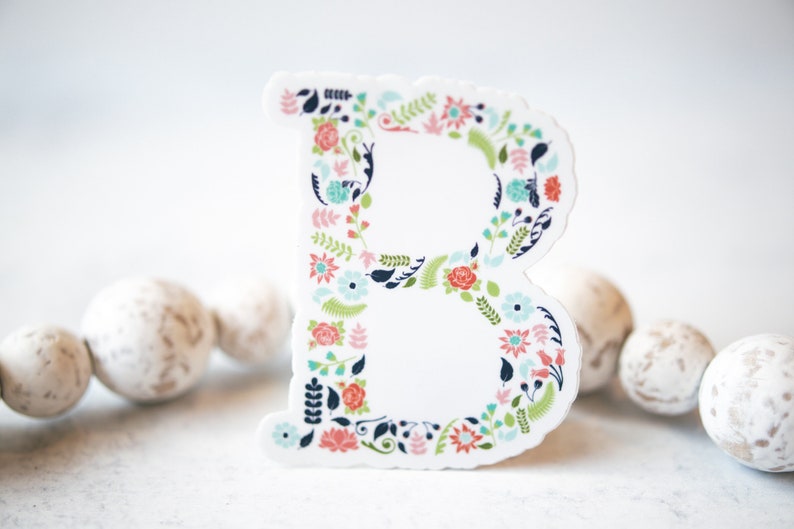 Letter "b" Monogram Sticker, Aesthetic Letter Sticker, B Sticker ...