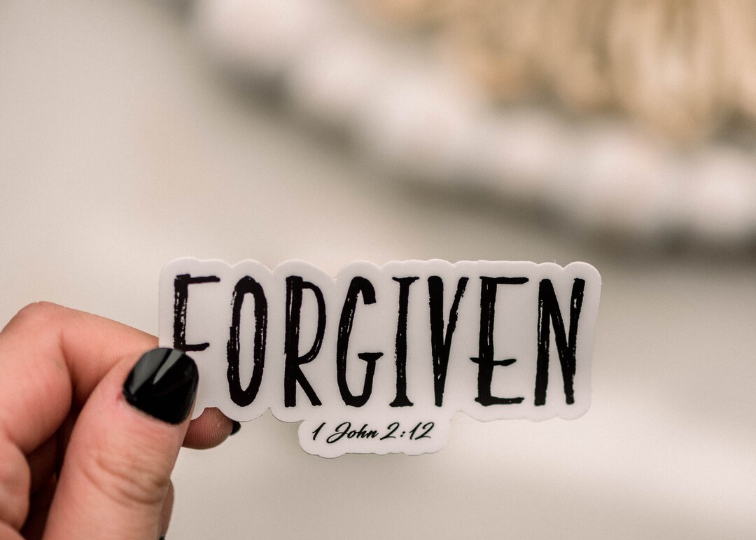 Forgiven Vinyl Sticker, Bible Verse Decal, Faith Bulk Stickers ...