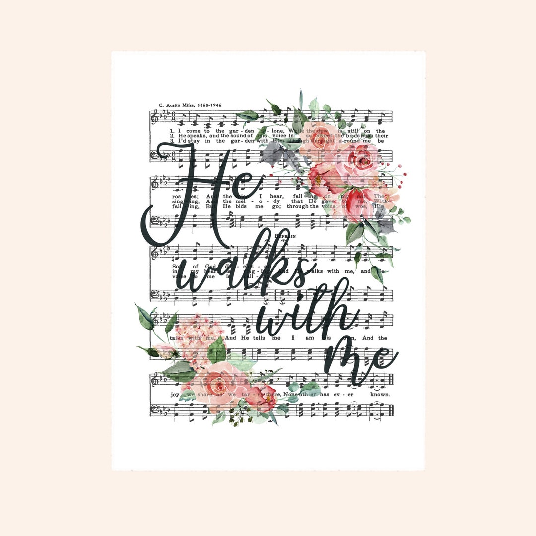 Bible Verse Sticker: in the Garden Hymn, Waterproof Vinyl Decal - Etsy