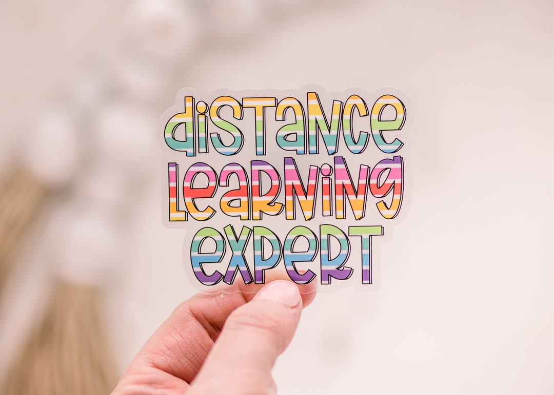 Distant Learning Expert Sticker, Back to School Decal, Clear Vinyl ...