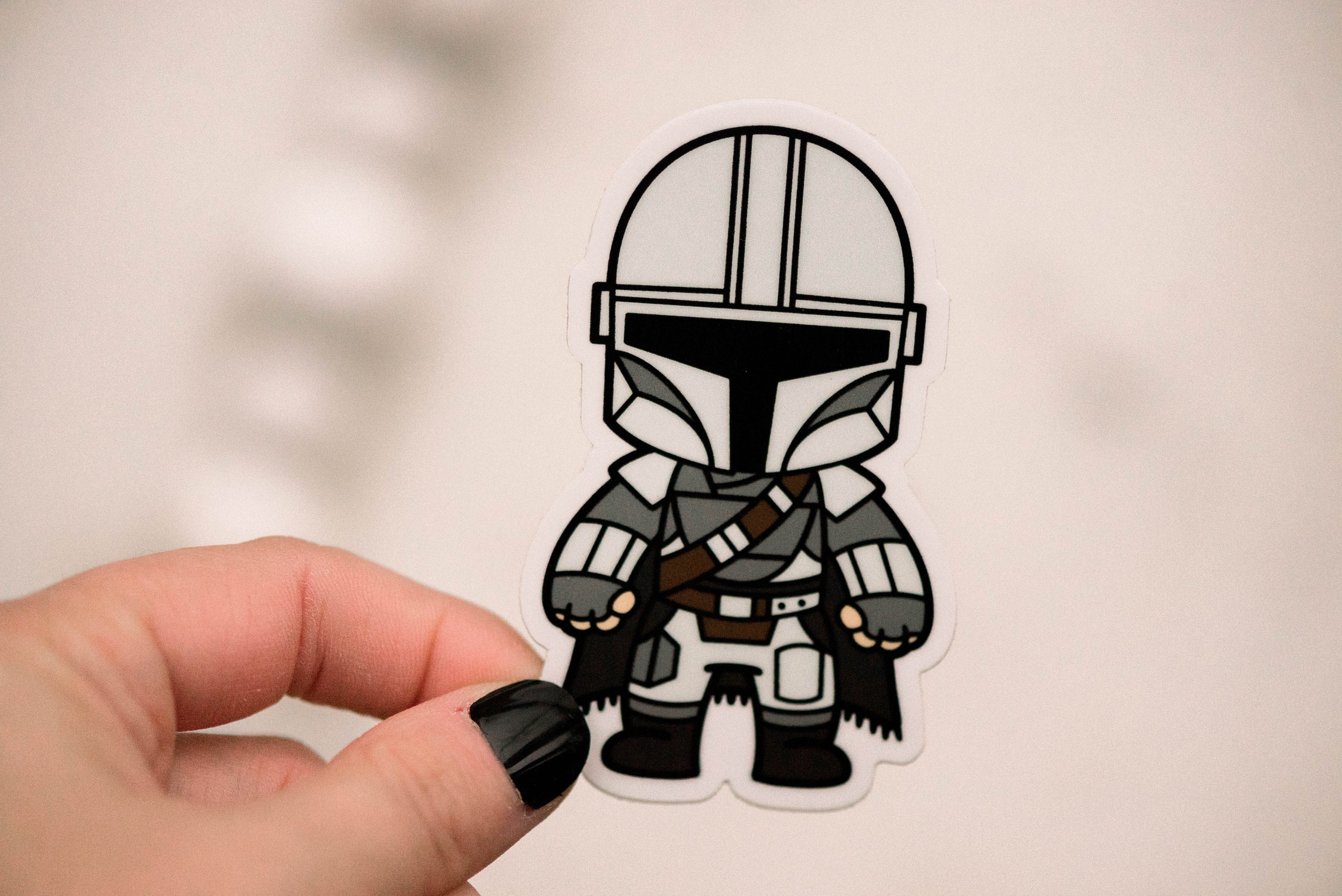Mandalorian Sticker Cartoon Vinyl Decal 3x3 in. | Etsy